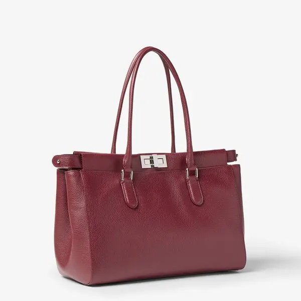 Fendi Peekaboo Tote Small Dark Red Leather Bag